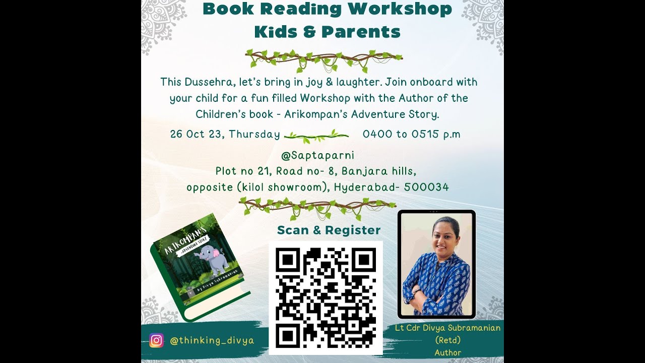 Children Book Reading Workshop by Lt Cdr Divya Subramanian (Retd) - YouTube