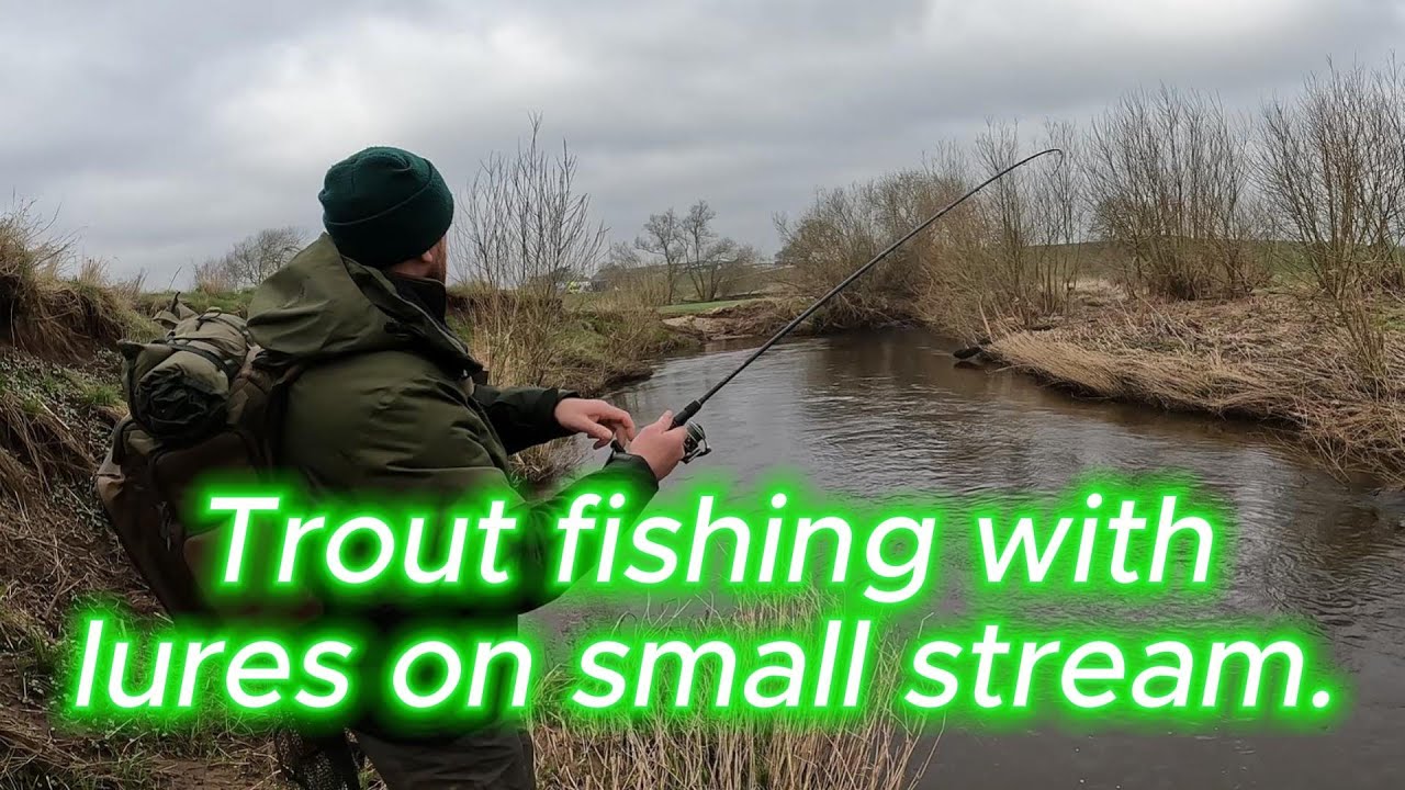 Trout fishing with lures on small river. - YouTube