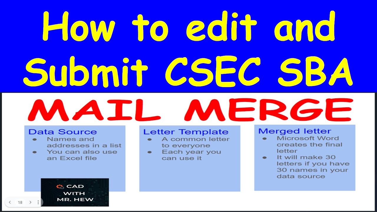 How to edit and submit CSEC school-based assessment SBA mail merge ...
