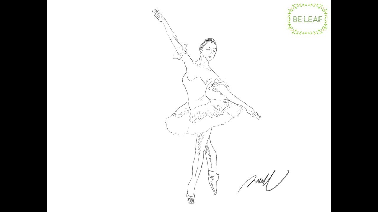 How to draw Ballerina 2 발레리나 그리기 2 - YouTube