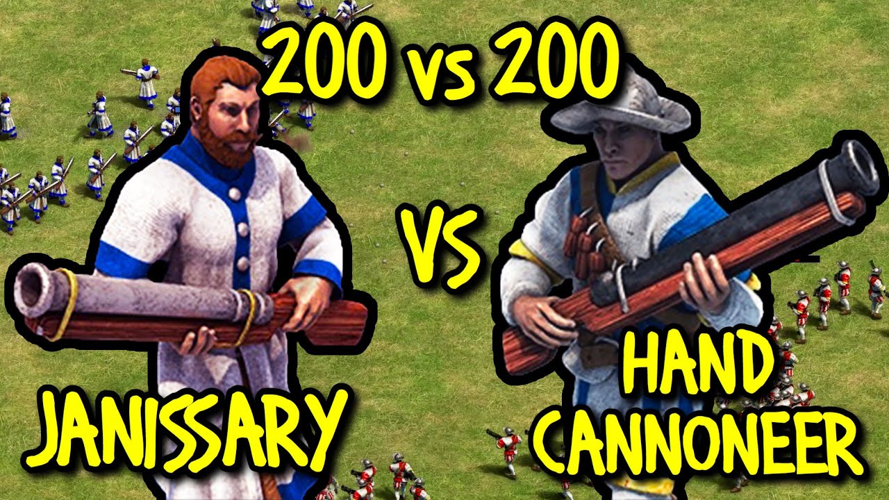 200 ELITE JANISSARIES vs 200 HAND CANNONEERS | AoE II: Definitive ...