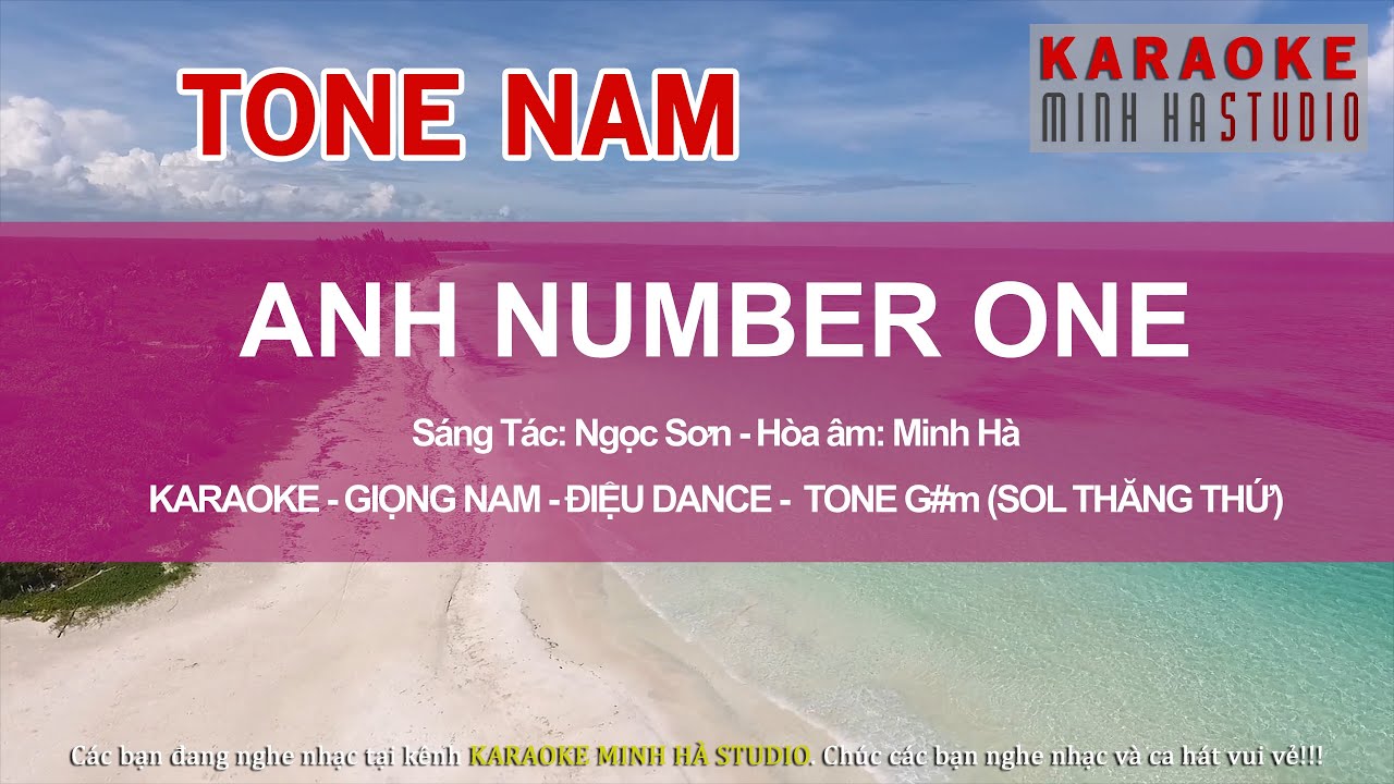 ANH NUMBER ONE (Ngọc Sơn) | KARAOKE Beat chuẩn | Tone NAM | MINH HÀ ...