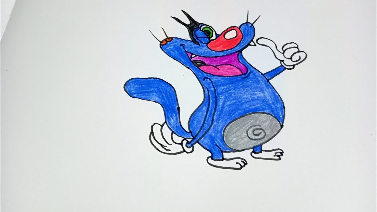 How to Draw Oggy(Oggy and the Cockroaches) for kids #beginners # ...