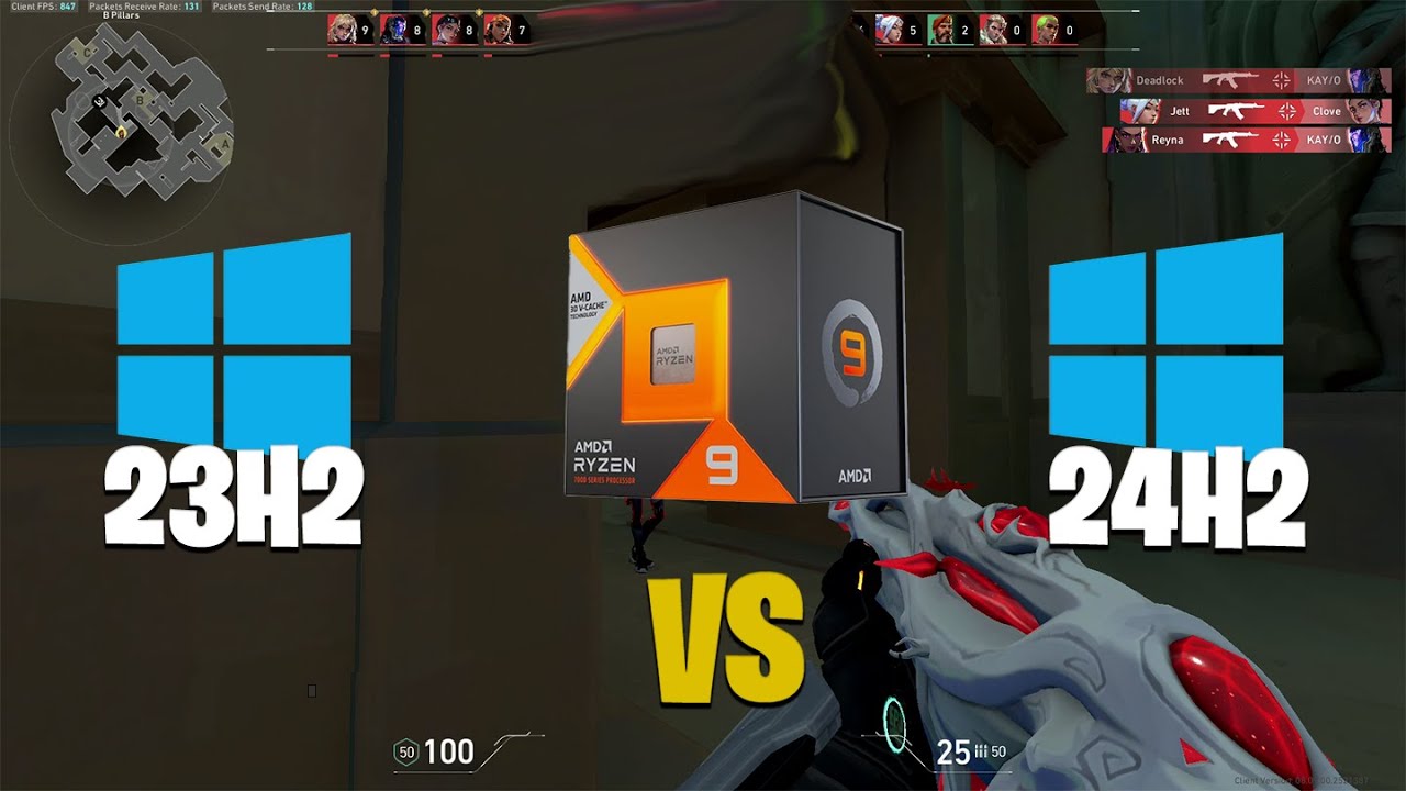Windows 24H2 vs 23H2 - Ryzen 9950X - Valorant - YouTube