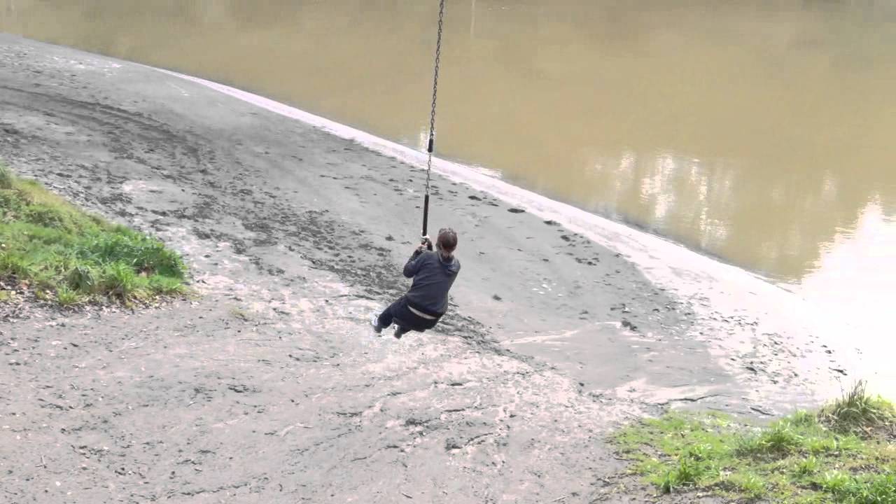 Kristen on a Rope Swing Over the Whanganui River - YouTube
