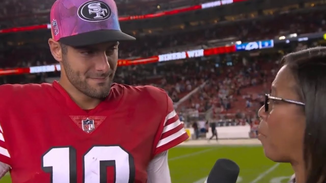 Jimmy Garoppolo Espn Post Game Interview |49ers vs Rams NFL 2022 - YouTube
