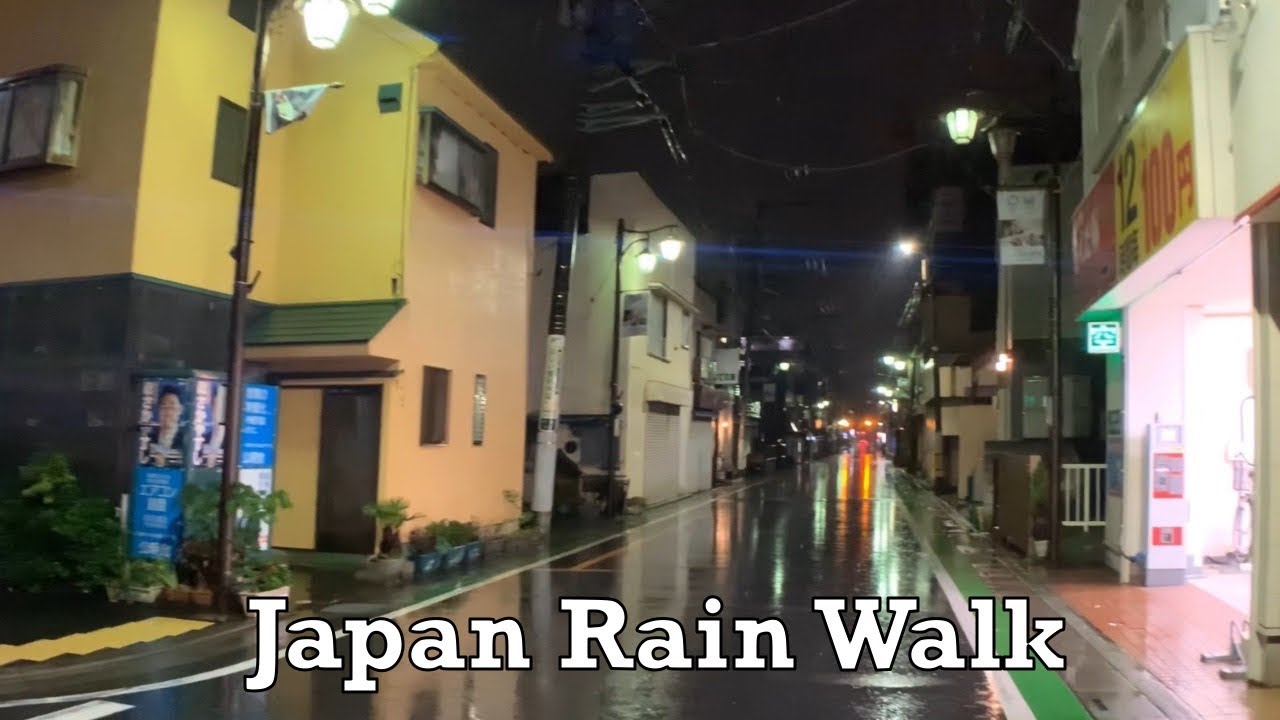 Japan Rain Walk 2019.10.22 Sound of Rain Relax Sleep Focus Study Music ...