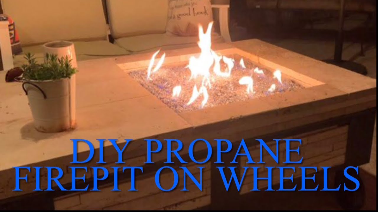 DIY POPANE FIRE PIT ON WHEELS FOR $200 USING CLEARANCE & GARAGE SALE ...