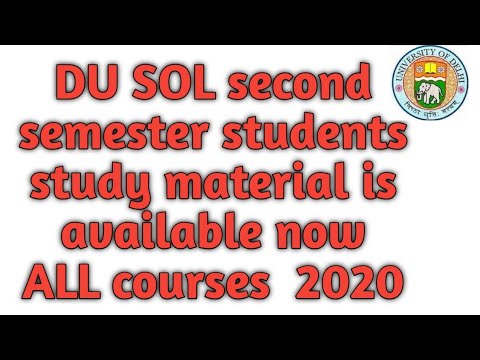 DU SOL second semester students study material is available now off ALL ...
