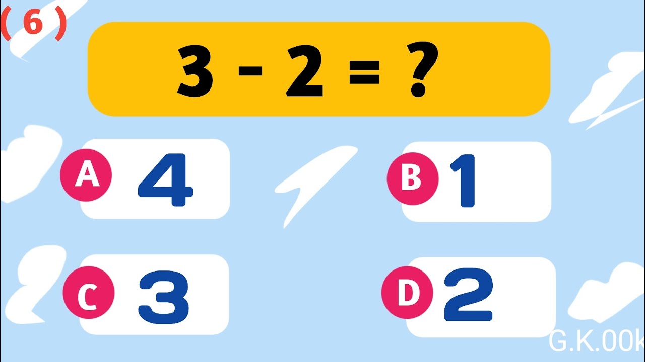 Fun Math Quiz Game For Kids: Exciting Single - Digit Subtraction ...