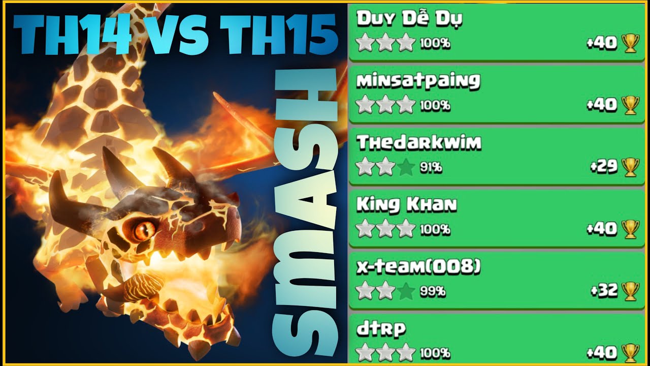 Th14 Attack Strategy | Super Dragon Smash ! Th14 vs Th15 Attack ...
