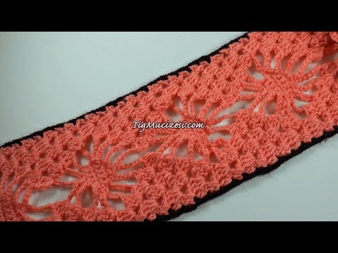 Tığ İşi Desenli Atkı