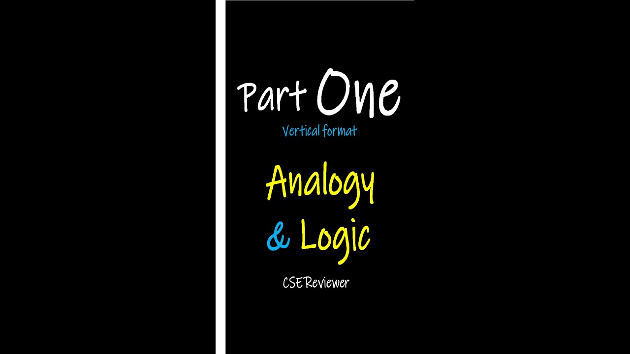 Analogy and Logic CSE Reviewer vertical format Part One (Cellular Phone ...