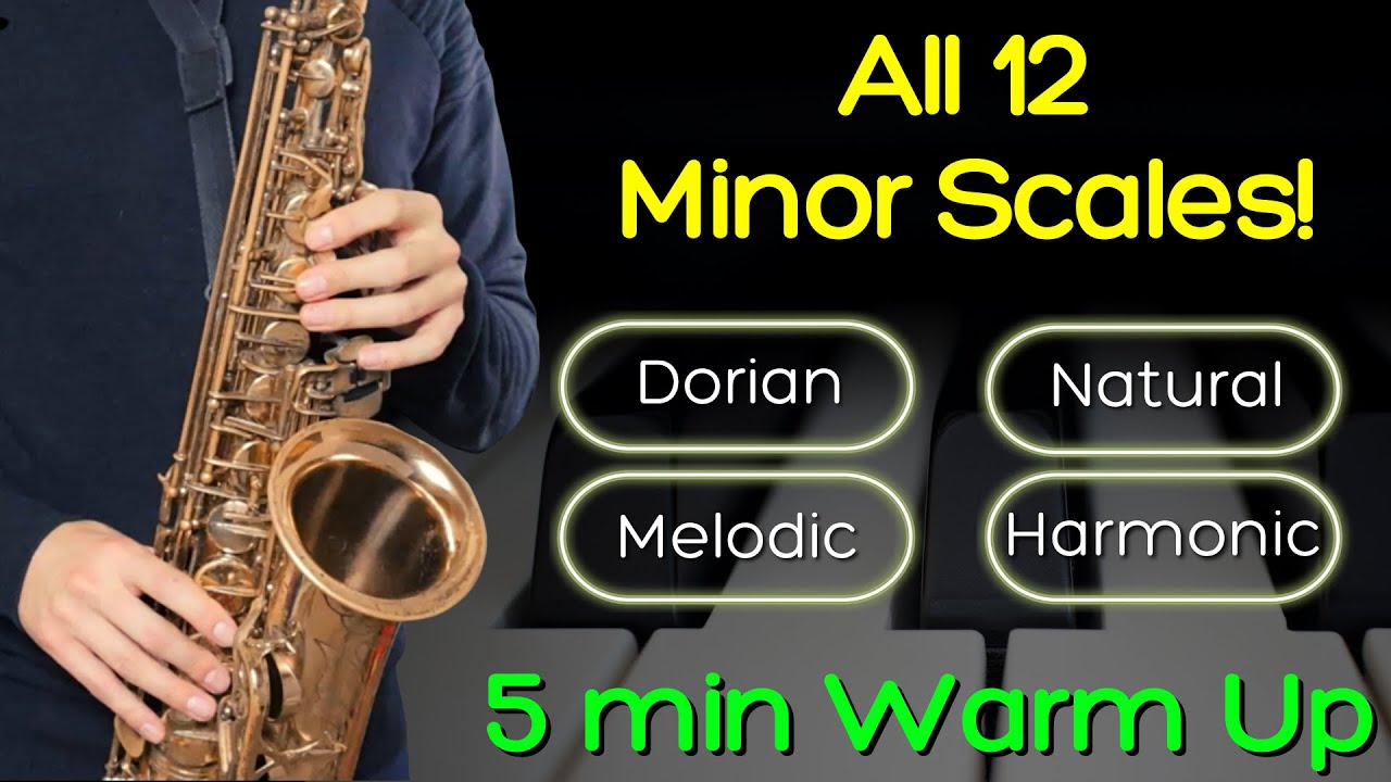 Learn All 12 Minor Scales: 5 Min Play-Along Warm Up - YouTube