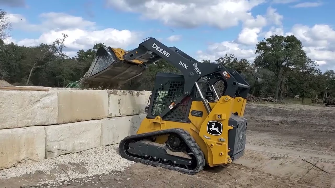Large Limestone Block Retaining Wall - YouTube
