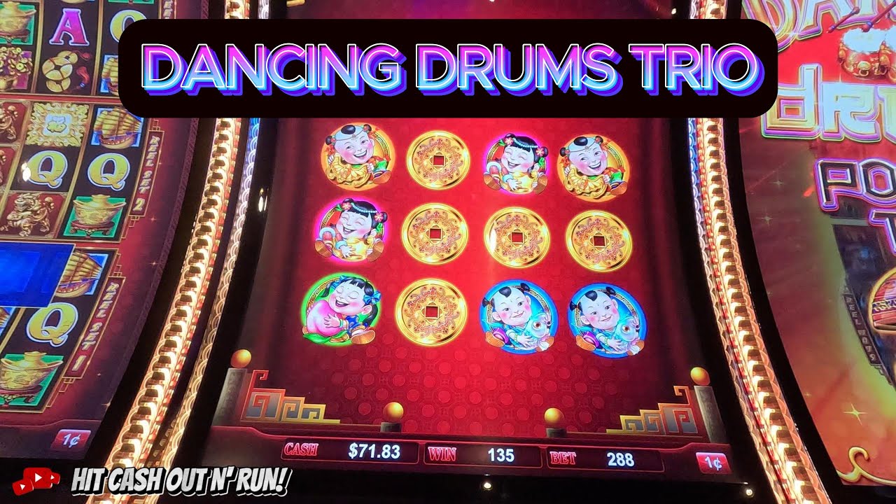 Winning a BONUS on the Dancing Drums Trio slot machine! - YouTube
