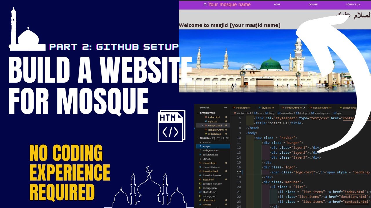 How To Build A Website For Your Mosque Tutorial | PART 2: Setting up GitHub and Visual Studio ...