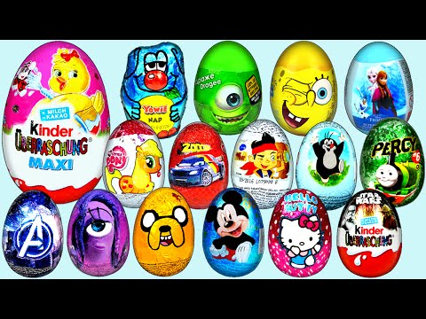 60 Surprise eggs Kinder Surprise Mickey Mouse Zelda Super Mario Sponge Bob
