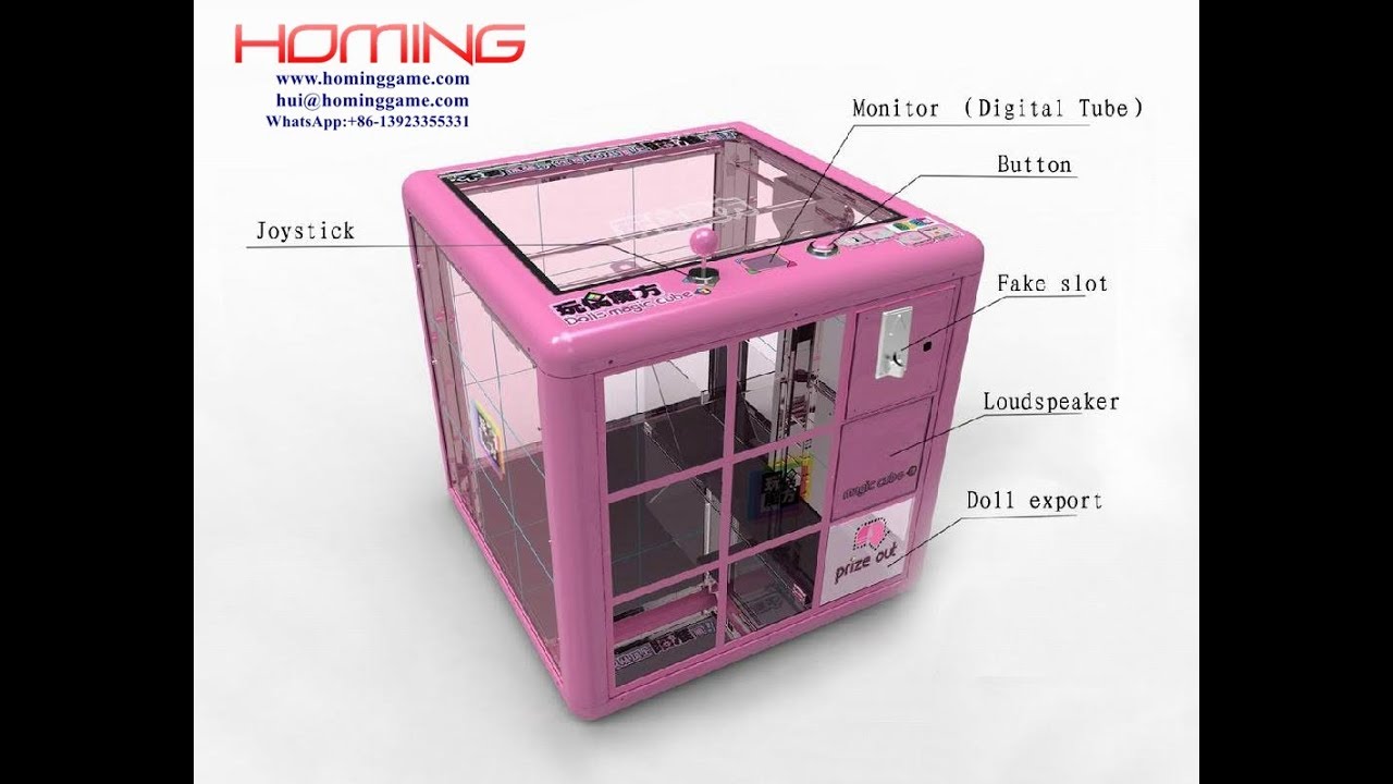 2018 Children magic cube vending ｜ mini doll rubik's cube crane claw ...