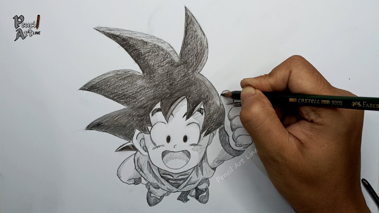 How to draw Son Goku giving cool thumbs up step by step | Easy anime ...