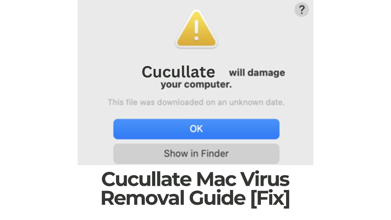 Cucullate Mac Virus - Removal Guide [Fix] - YouTube