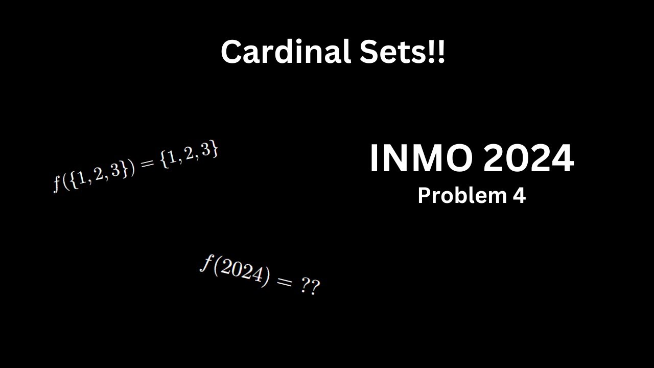 INMO 2024 Problem 4 || Function Equation with Cardinal Sets! || Video ...