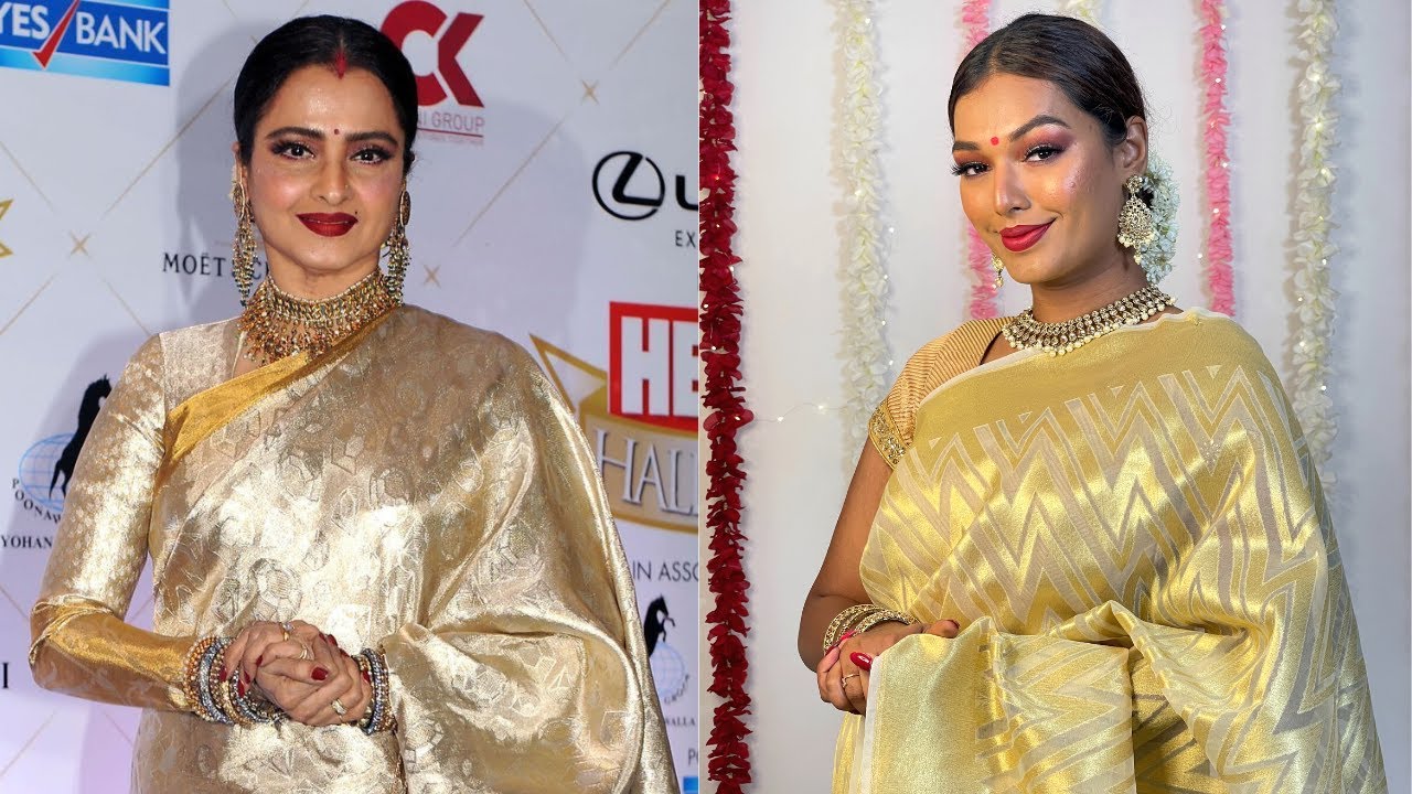 Recreating Rekha Ji’s Iconic Makeup Look | Bollywood Celeb Makeup ...
