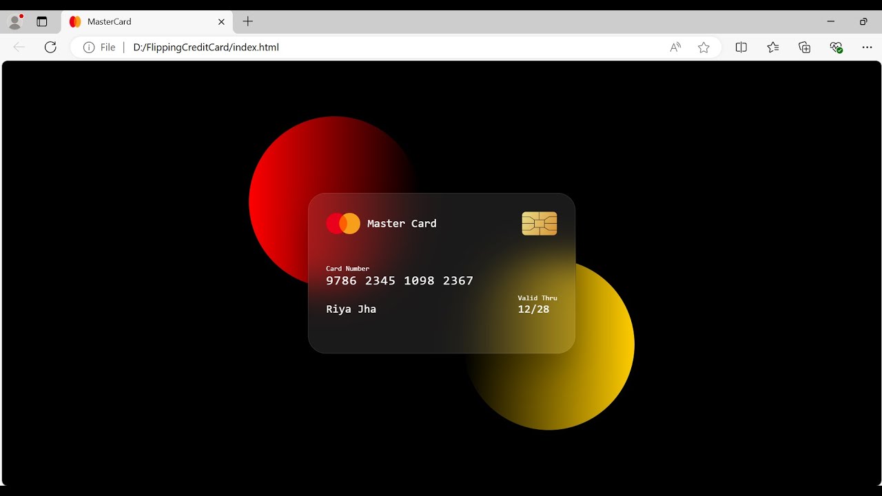Create A Flipping Master Card Using Html And Css Youtube