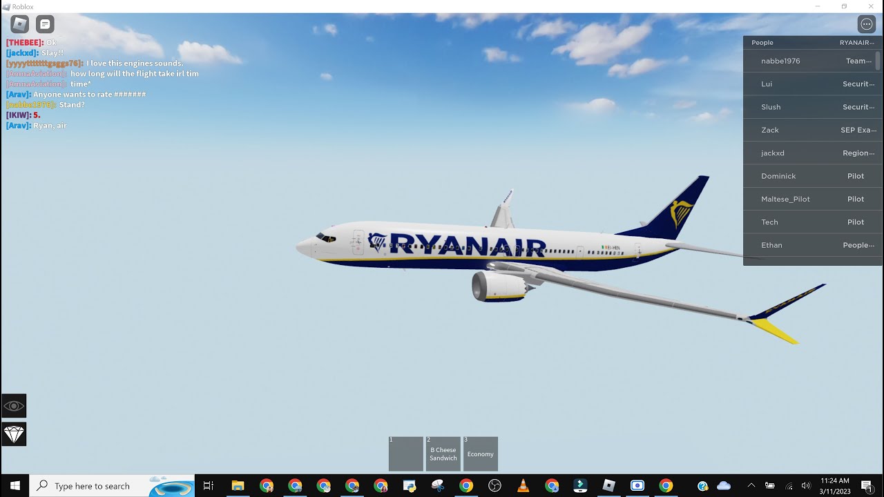 Roblox Ryanair Full Flight Boeing 737 MAX 8-200 (Economy) Cardiff to ...