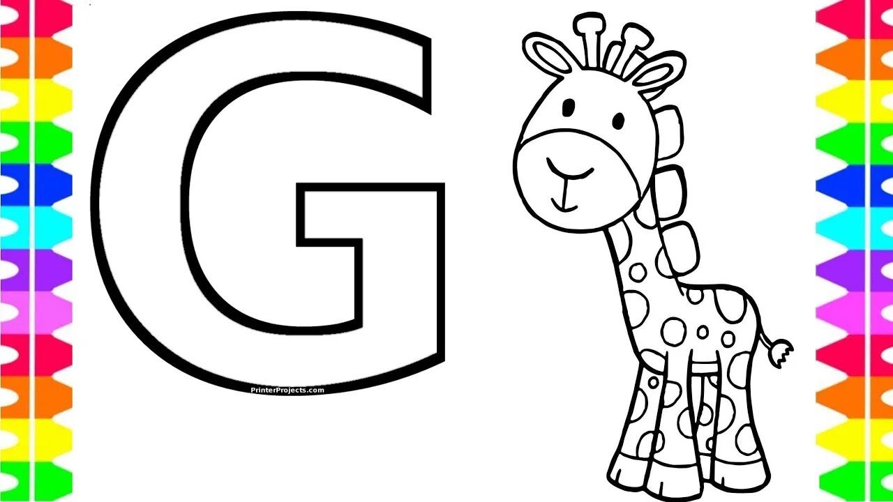 Alphabet G, Giraffe, Phonics, Learning and Drawing for Kids and ...