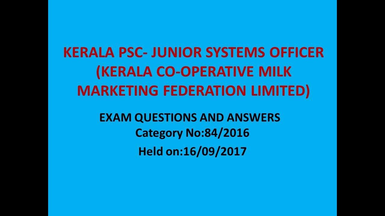 Kerala PSC Junior Systems Officer Questions And Answers held On 16 09 2017 YouTube kerala-psc-junior-systems-officer-questions-and-answers-held-on-16-09-2017-youtube