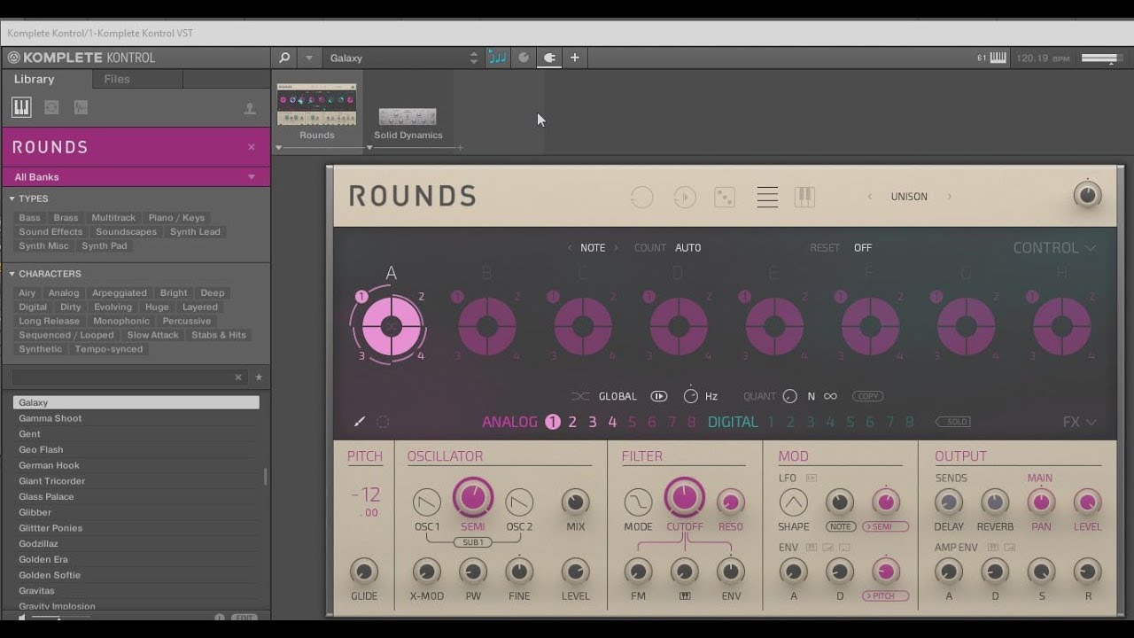 Play with Native Instruments Rounds synthesizer - YouTube