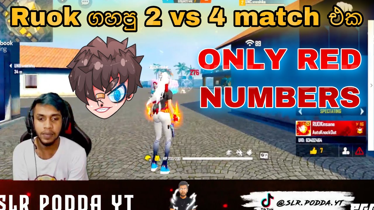 Ruok ගහපු සුපිරිම 1 vs 4 match එක 😍 | Ruok FF | Slr Podda YT - YouTube