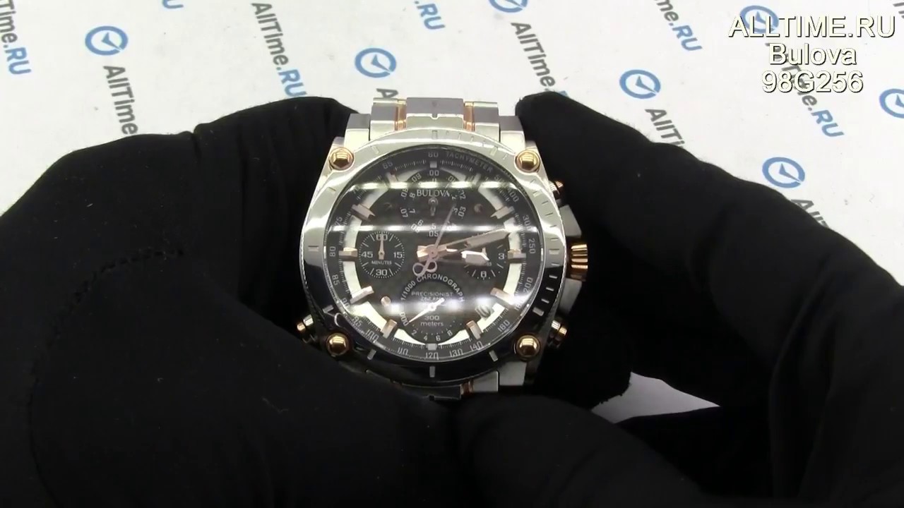 Обзор. Мужские наручные часы Bulova 98G256 с хронографом - YouTube