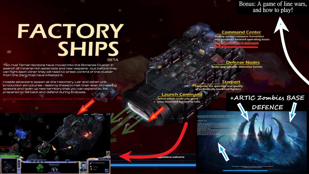 Playing some Starcraft 2 "Arcade Games": Direct Strike, Factory Ships ...