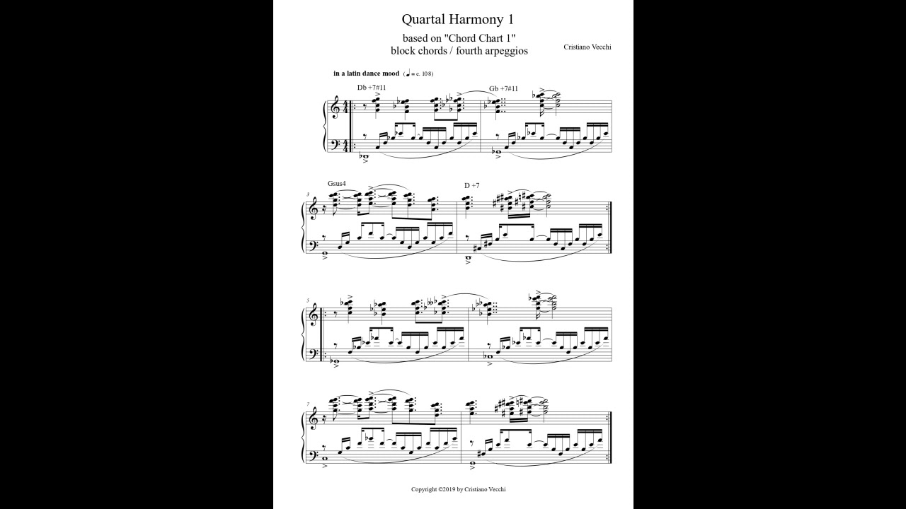 Cristiano Vecchi - Quartal Harmony 1 - Sheet Music - YouTube