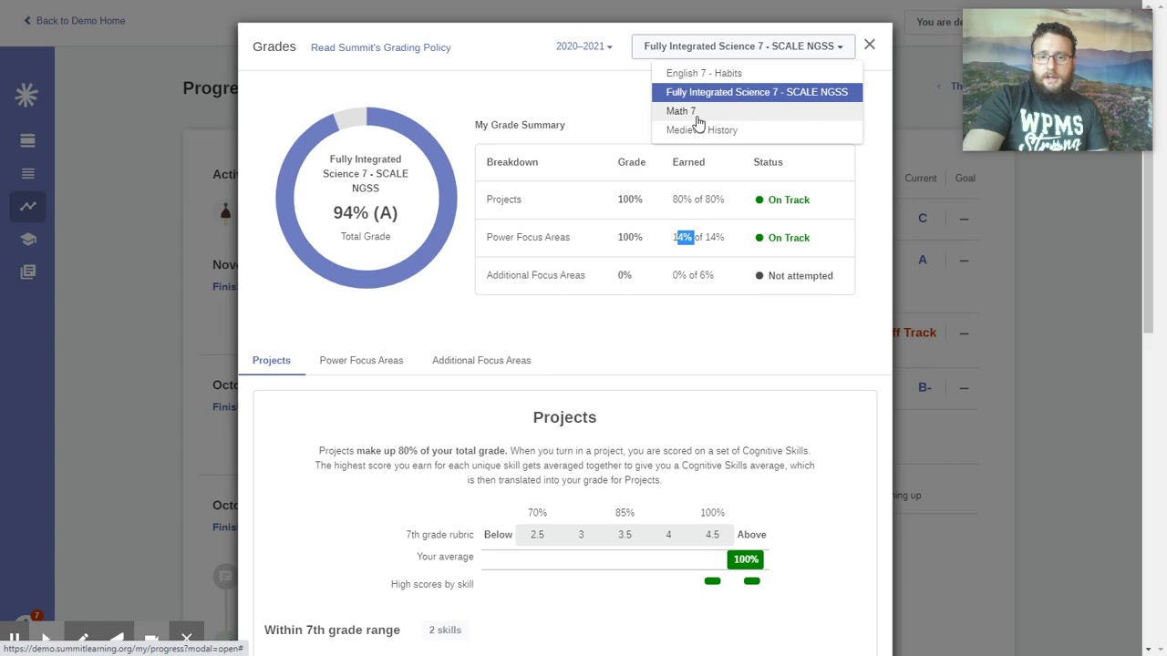 Summit Learning Grades: Grade Overview - Projects & Unit Assessments ...