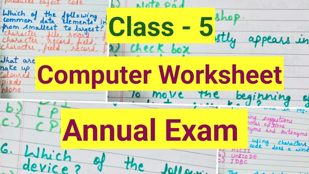 Class 5 Computer annual exam Question Paper 2024-25 | Class 5 Exam ...