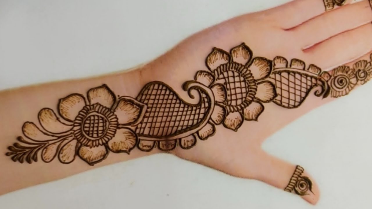 Simple front hand mehndi design || Beautiful mehndi design || Easy ...
