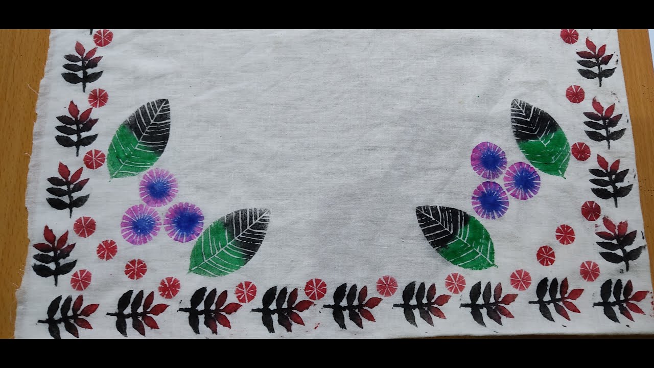 Vegetable Printing || Printing technique || Embroidery design - 2 - YouTube