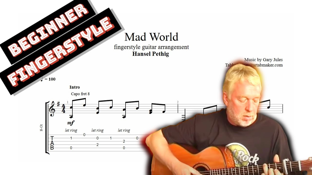 Mad World fingerstyle TAB - fingerstyle guitar tabs (PDF + Guitar Pro ...