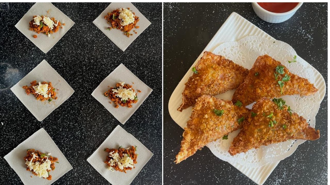 Ramzan Special | Cheese Chicken Snack | Cheese Chicken Triangle ...