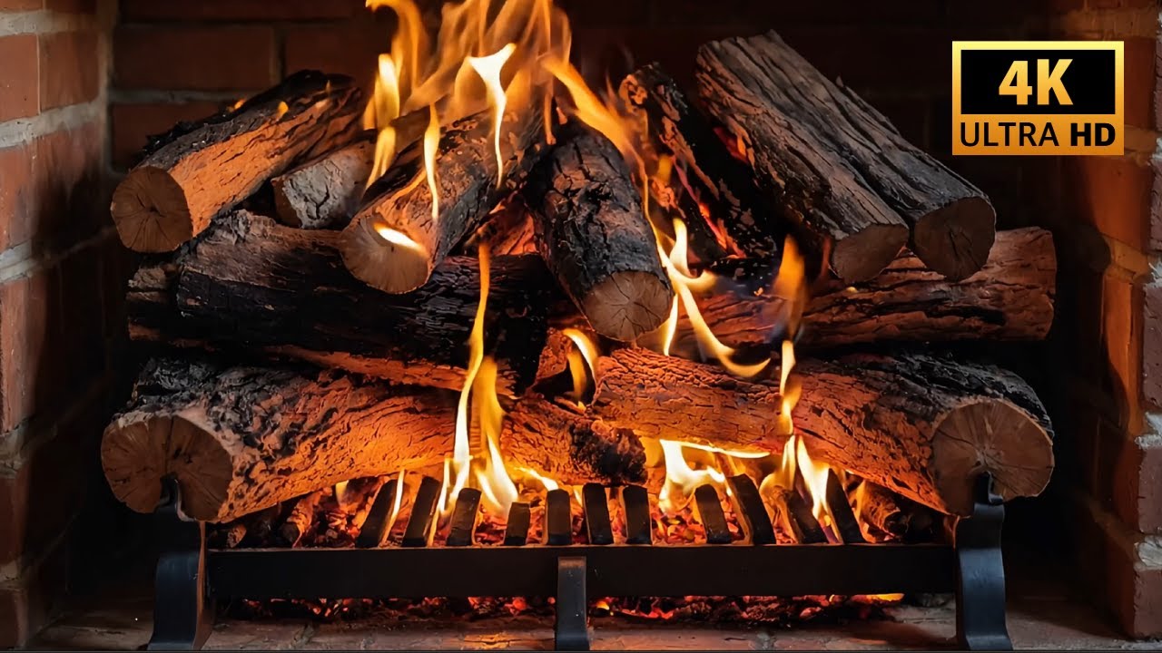 🔥 4K Campfire in the Winter Forest. Relaxing Campfire with Burning Logs ...
