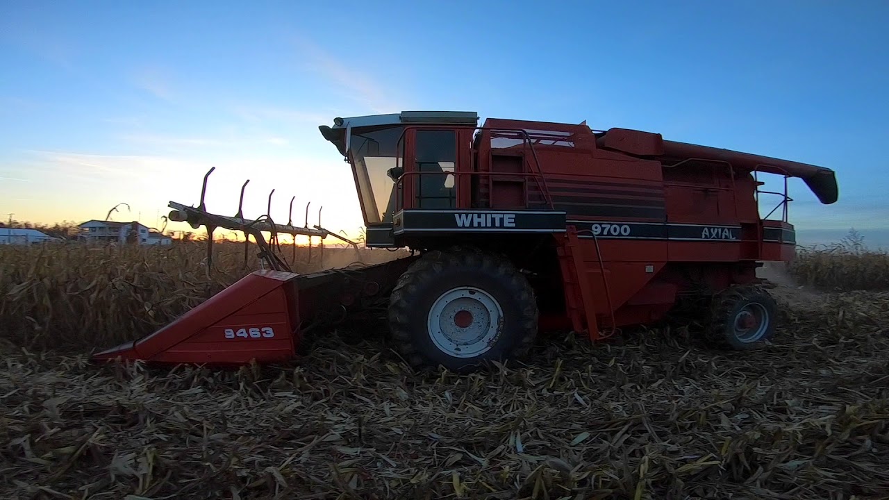 White 9700 Harvest Boss Combine harvesting corn in Darke County Ohio ...