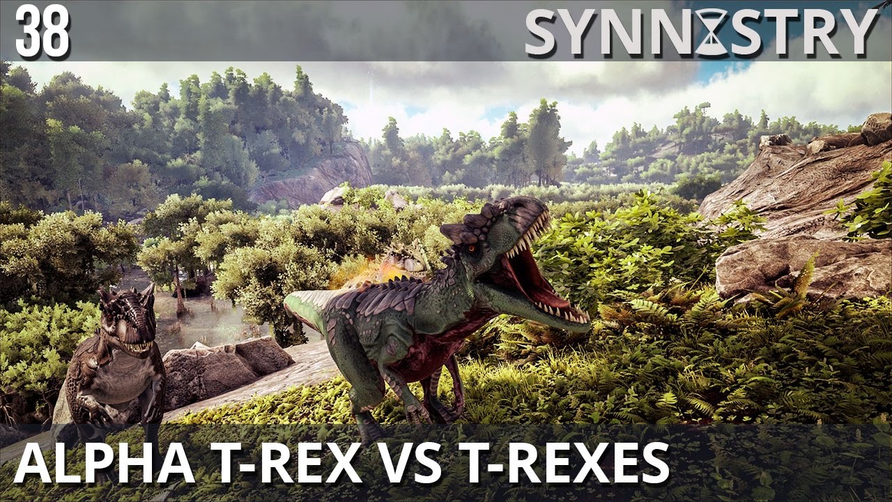 Alpha T Rex Vs T Rexes ~ Ark Survival Evolved Youtube