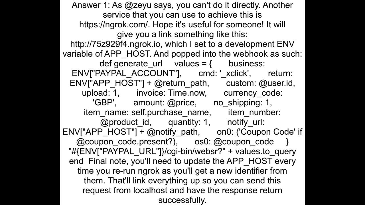 How to use paypal Sandbox webhooks on local setup - YouTube