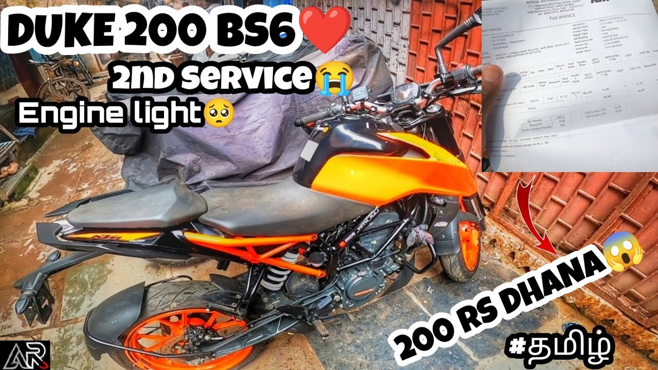 DUKE 200 BS6 2ND SERVICE|AFTER 9 MONTHS😍|ENGINE MALFUNCTION LIGHT🥺 ...