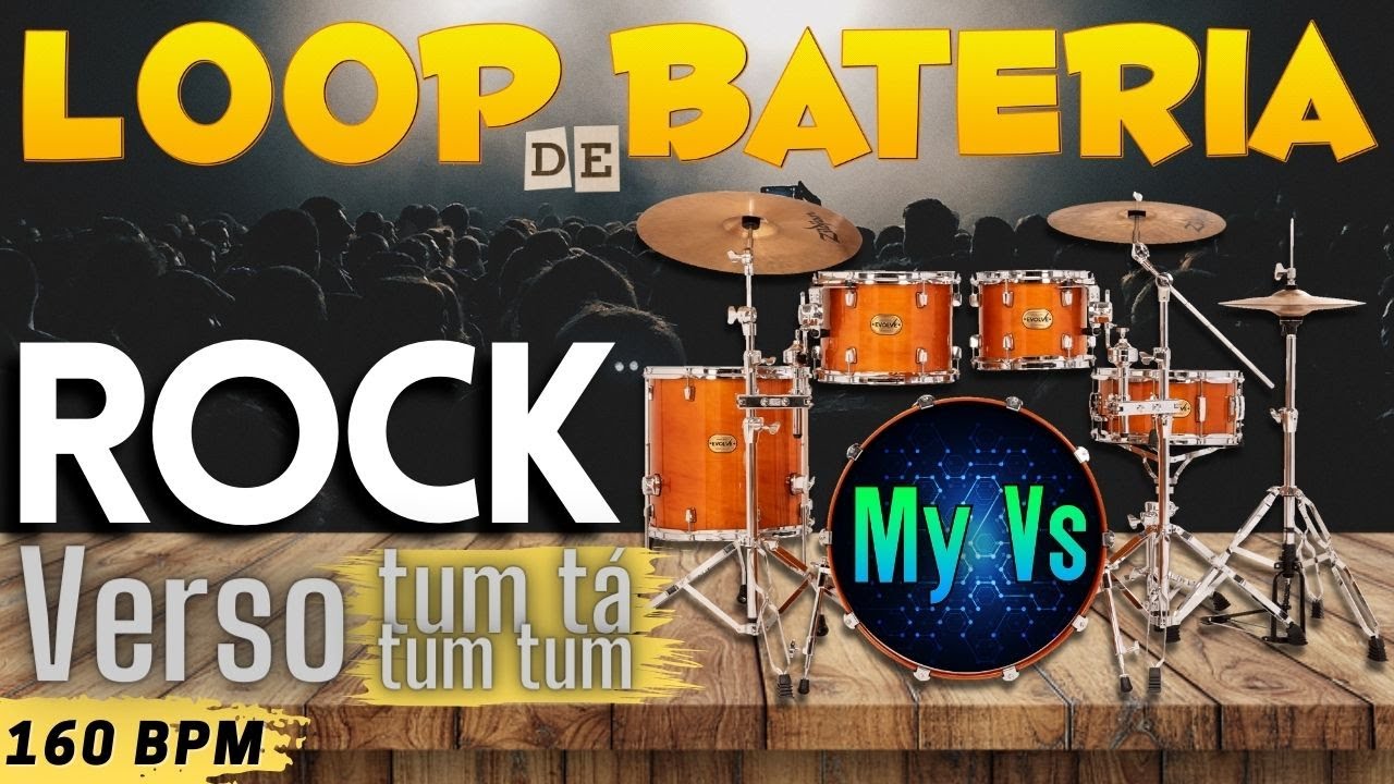 🥁 Loop de Bateria ROCK Verso (tum ta tum tum) para Tocar e Compor | bpm ...