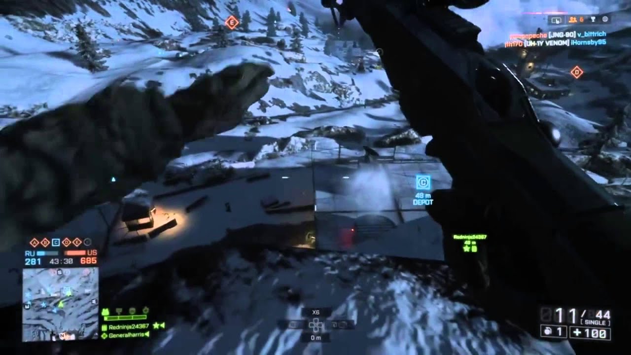 Battlefield 4 Hanger 21 Long Distance Sniping - YouTube