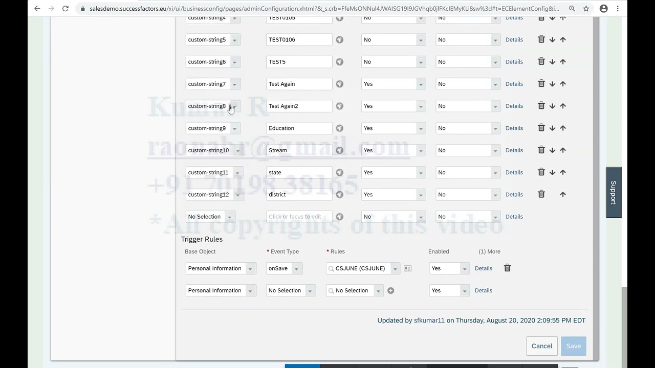 Final Video of Sequence 6: SAP SF Configuration Core EC- 6.7 Portlet ...
